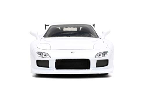 Jada Toys Fast & Furious 1:24 1992 Mazda RX-7 Die-cast Car, Toys for Kids and Adults, White