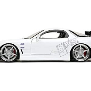 Jada Toys Fast & Furious 1:24 1992 Mazda RX-7 Die-cast Car, Toys for Kids and Adults, White