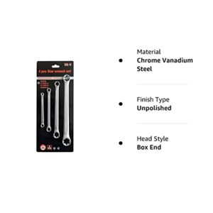 NACHEE 4 Piece TRX-Star E-Torx Box Wrench Set, E6 E8 E10 E12 E14 E18 E20 E24 Torx Tork Set