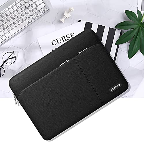 MOSISO 360 Protective Laptop Sleeve Bag Compatible with MacBook Air/Pro, 13-13.3 inch Notebook, Compatible with MacBook Pro 14 inch 2023-2021 A2779 M2 A2442 M1 with 2 Front Separate Pockets, Black