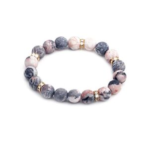 liagza healing bracelet for women anxiety crystal bracelet chakra beaded bracelets rose quartz crystals and healing stones bracelet calming stretch bracelet stress relief gifts for women (pink)