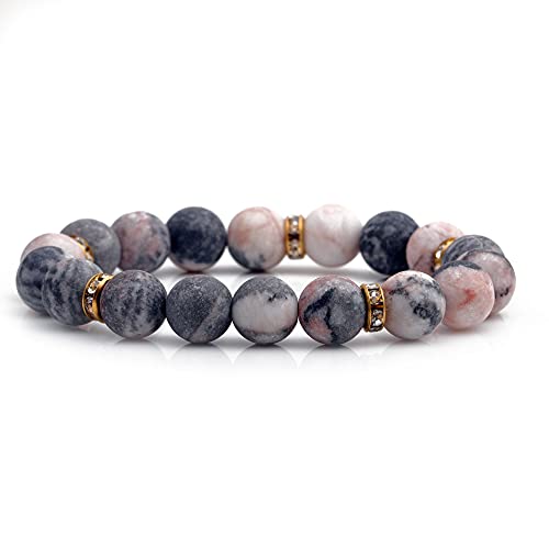 liagza Healing Bracelet For Women Anxiety Crystal Bracelet Chakra Beaded Bracelets Rose Quartz Crystals And Healing Stones Bracelet Calming Stretch Bracelet Stress Relief Gifts For Women (Pink)