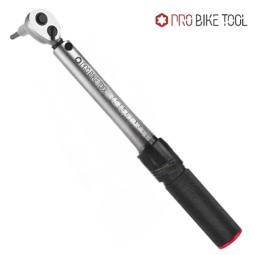 PRO BIKE TOOL 1/4 Inch Drive Click Torque Wrench Set – Inch Pound Nm Dual Readout – Bicycle Maintenance Kit for Road & Mountain Bikes - Includes Allen & Torx Sockets, Extension Bar & Storage Box