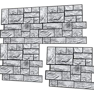 Retro-Art 3D Wall Panels, Pack of 10, Natural Stone Blocks in Grey, PVC, 17.5" x 23.75", Cover 28.86 sq.ft. 573SG