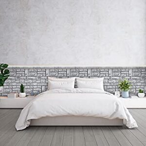 Retro-Art 3D Wall Panels, Pack of 10, Natural Stone Blocks in Grey, PVC, 17.5" x 23.75", Cover 28.86 sq.ft. 573SG