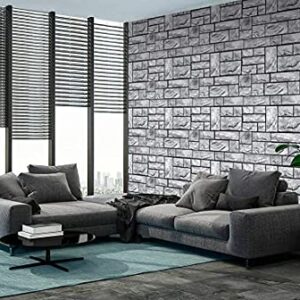 Retro-Art 3D Wall Panels, Pack of 10, Natural Stone Blocks in Grey, PVC, 17.5" x 23.75", Cover 28.86 sq.ft. 573SG