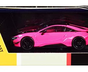 i8 Liberty Walk Hot Pink and Black 1/64 Diecast Model Car by Paragon PA-55150