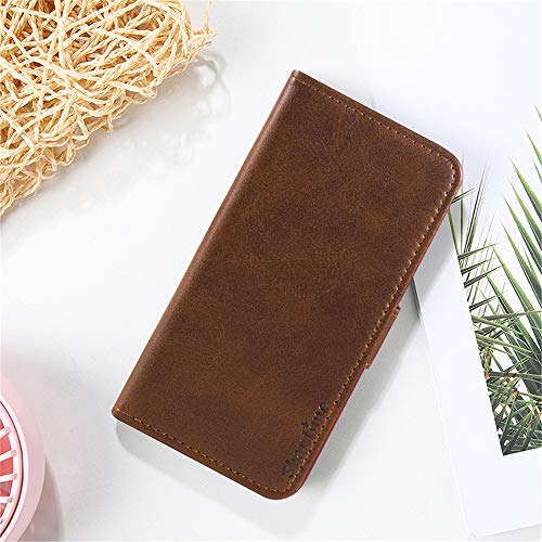 Shantime Xiaomi Redmi Note 10 Pro Case, Leather Wallet Case with Cash & Card Slots Soft TPU Back Cover Magnet Flip Case for Xiaomi Redmi Note 10 Pro Brown