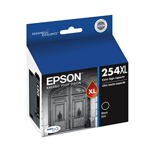 Epson DURABrite Ultra 254XL Extra High-Capacity -Ink -Cartridge, Black (T254XL120) & EPSON T252 DURABrite Ultra Ink Standard Capacity Color Combo Pack (T252520-S) for select WorkForce Printers, 1 Size