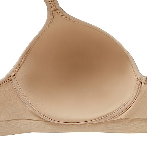 Bali Comfort Revolution Wireless Bra, Full-Coverage Wirefree Bra, Wireless Everyday Bra with Cool Comfort Fabric, Almond Zag, 36D