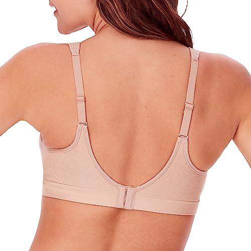 Bali Comfort Revolution Wireless Bra, Full-Coverage Wirefree Bra, Wireless Everyday Bra with Cool Comfort Fabric, Almond Zag, 36D