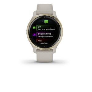 Garmin Venu 2S, Smaller-sized GPS Smartwatch with Advanced Health Monitoring and Fitness Features, Light Gold Bezel with Tan Case and Silicone Band