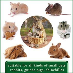 15 Pieces Small Animal Chew Ball Toy Rolling Activity Play Balls Bunny Treat Ball Grass Ball Pet Cage Accessories for Rabbits Guinea Pigs Chinchilla Teeth Grinding Gnawing Biting (Classic Style)