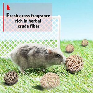 15 Pieces Small Animal Chew Ball Toy Rolling Activity Play Balls Bunny Treat Ball Grass Ball Pet Cage Accessories for Rabbits Guinea Pigs Chinchilla Teeth Grinding Gnawing Biting (Classic Style)