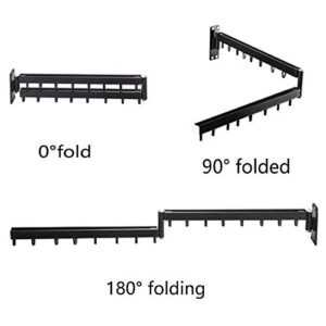 Wall-Mounted Collapsible Clothes Pole Outdoor Balcony Multifunctional Clothes Hanger Invisible Folding Drying Hanger Adjustable(Color:Black)