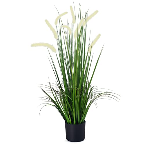 luxsego Artificial Plants Dogtail Grass, Potted Faux Greenery Plants for Home, Office, Bathroom, Wedding, Garden, for Her or Him, Decorative Home Accessories(35.4in)