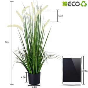 luxsego Artificial Plants Dogtail Grass, Potted Faux Greenery Plants for Home, Office, Bathroom, Wedding, Garden, for Her or Him, Decorative Home Accessories(35.4in)