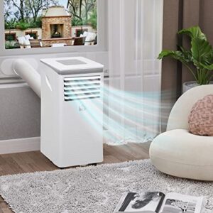 HOMCOM 8000 BTU Mobile Portable Air Conditioner for Home Office Cooling, Dehumidifier, and Ventilating, Portable AC Unit with Remote Control, 24H Timer, White