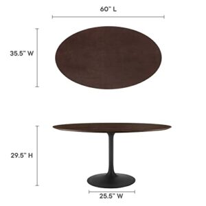 Modway Lippa Dining Table, 60 x 35.5 x 28.5, Brown