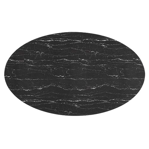 Modway Lippa Oval Artificial Marble 78" Dining Table, Black Black