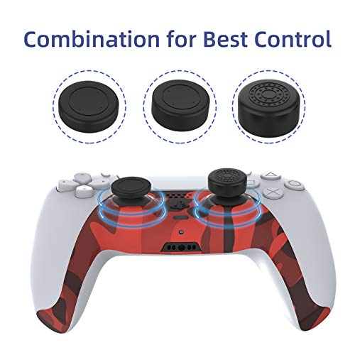 NexiGo PS5 Controller Faceplate with Thumb Grips, Replacement Shell Decoration Accessories, Grip Decorative Strip for Sony Playstation 5 DualSense Controller, Camouflage Red