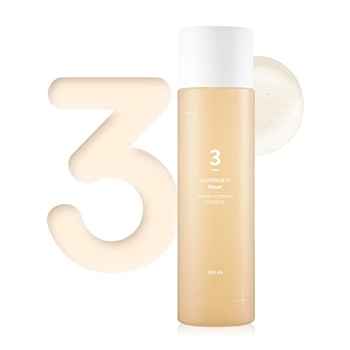 numbuzin No.3 Super Glowing Essence Toner | Fermented Ingredients, Niacinamide, Galactomyces, glowy skin radiance | Korean Skin Care for Face, 6.76 fl.oz