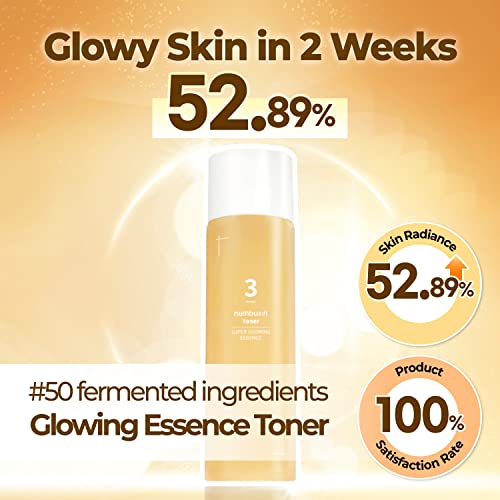 numbuzin No.3 Super Glowing Essence Toner | Fermented Ingredients, Niacinamide, Galactomyces, glowy skin radiance | Korean Skin Care for Face, 6.76 fl.oz