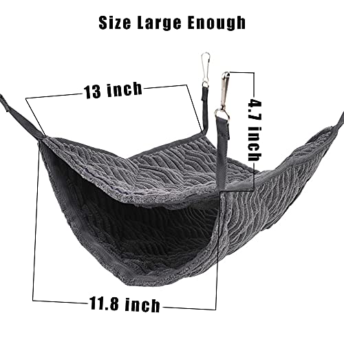 WOLEDOE Large Ferret Hammock, Hanging Tunnel Bed for Cage Fit Rats Chinchilla - Grey