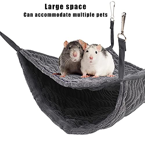 WOLEDOE Large Ferret Hammock, Hanging Tunnel Bed for Cage Fit Rats Chinchilla - Grey