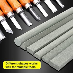 CBRIGHT Knife Sharpening Stone Set,6 pcs 180# Whetstone Set, Coarse Polishing OilStone Set for Sharpen Chisel Gouge or Most Metal Bladed Cutting Tools, Variety of Shapes (Length:150mm(appr.5.90inch))