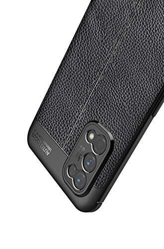 GUOQING for Oppo Realme 7 Pro Case,Shockproof High Impact Tough Rubber Rugged Hybrid Case Protective Anti-Shock Shatter-Resistant Mobile Phone CaseLeather Texture (Color : Black)