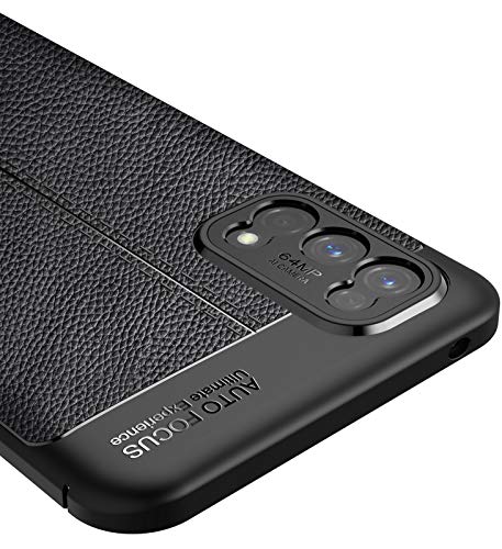 GUOQING for Oppo Realme 7 Pro Case,Shockproof High Impact Tough Rubber Rugged Hybrid Case Protective Anti-Shock Shatter-Resistant Mobile Phone CaseLeather Texture (Color : Black)