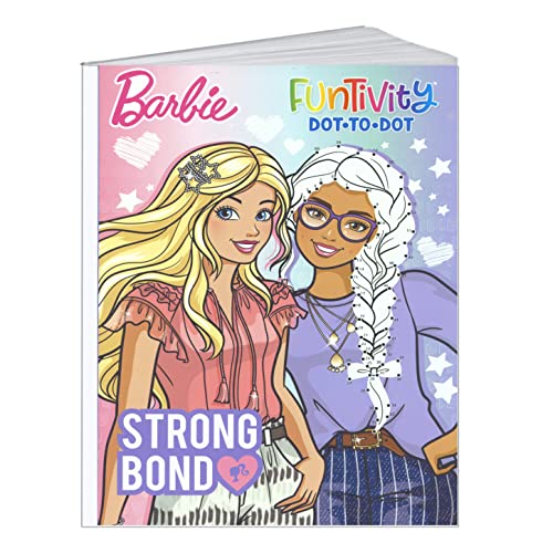 Barbie Funtivity Dot-to-Dot Activity & Coloring Book Set for Kids Toddlers - Set of 2 Books 'Bright Ideas' & 'Strong Bond'