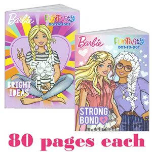 Barbie Funtivity Dot-to-Dot Activity & Coloring Book Set for Kids Toddlers - Set of 2 Books 'Bright Ideas' & 'Strong Bond'