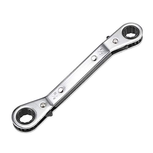 uxcell Reversible Ratcheting Wrench,1/2-inch x 9/16-inch Offset Double Box End, Cr-V