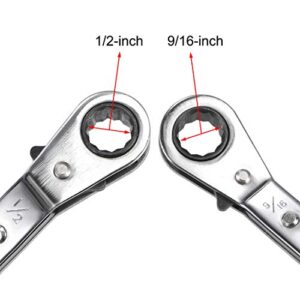 uxcell Reversible Ratcheting Wrench,1/2-inch x 9/16-inch Offset Double Box End, Cr-V