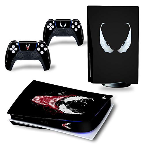 PS5 Console and DualSense Controller Skin Vinyl Sticker Decal Cover, Suitable for Playstation 5 Console and Controller, Durable, Scratch-Resistant, Disk Version (Veom[7002])