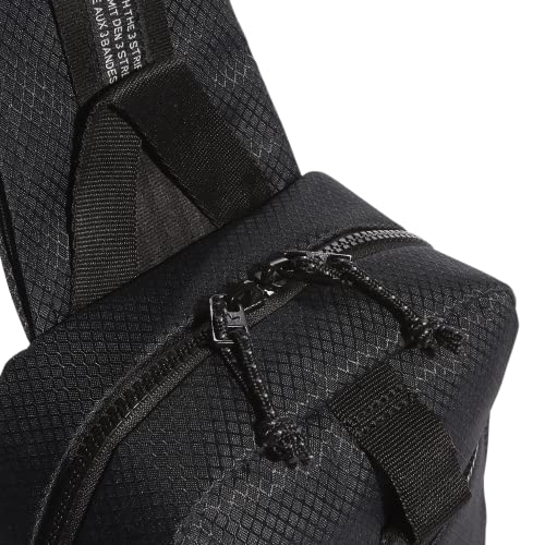 adidas Originals Utility Crossbody Sling Bag with Water Bottle Sleeve, Black, One Size