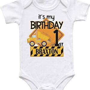 It's My First Birthday Bodysuit for Baby Boy, Dump Truck Birthday Shirt, First Birthday Boy Outfit, The Big One (12M Short Sleeve Bodysuit)