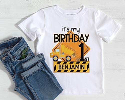 It's My First Birthday Bodysuit for Baby Boy, Dump Truck Birthday Shirt, First Birthday Boy Outfit, The Big One (12M Short Sleeve Bodysuit)