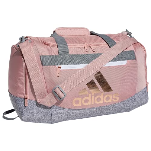 adidas Unisex Defender 4 Small Duffel Bag, Wonder Mauve Pink/Jersey Grey/Grey, One Size