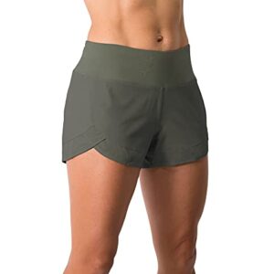 Tough Mode Womens 3" Lightweight Running WOD Volleyball Shorts Workout Mesh Liner Zip Pocket