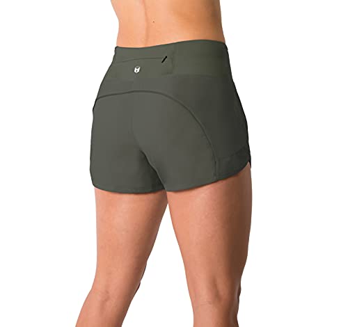 Tough Mode Womens 3" Lightweight Running WOD Volleyball Shorts Workout Mesh Liner Zip Pocket