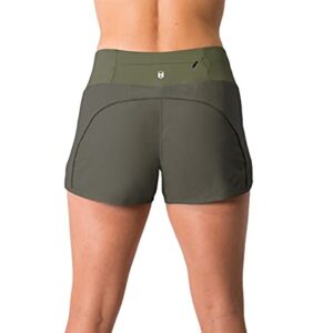 Tough Mode Womens 3" Lightweight Running WOD Volleyball Shorts Workout Mesh Liner Zip Pocket