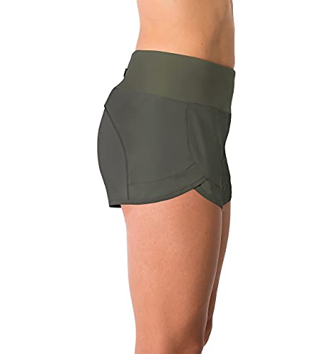 Tough Mode Womens 3" Lightweight Running WOD Volleyball Shorts Workout Mesh Liner Zip Pocket