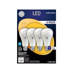 GE Soft White 100W Replacement LED General Purpose Light Bulbs A19 (4-Pack)