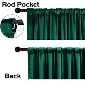 SNITIE Emerald Green 84in Long Velvet Curtains with Back Tab and Rod Pocket Soft Privacy Light Filtering Velvet Drapes for Bedroom and Living Room, Set of 2 Panels, 52 x 84Inch Long