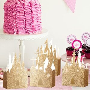 20 Pieces Gold Castle Box Princess Candy Glitter Favor Treat Boxes Party Decorations Baby Shower Wedding Supplies