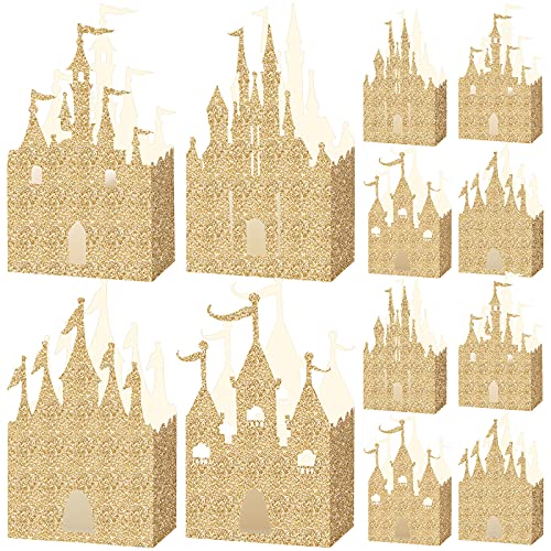 20 Pieces Gold Castle Box Princess Candy Glitter Favor Treat Boxes Party Decorations Baby Shower Wedding Supplies