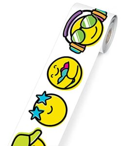 carson dellosa kind vibes 36 ft straight emoji bulletin board borders, classroom borders for bulletin board, white board, cork board, locker, and classroom décor, bulletin board trim